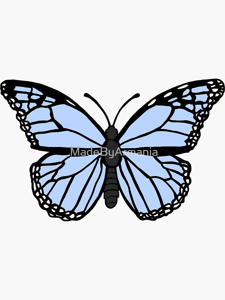 "Baby Sky Blue Monarch Butterfly " Sticker for Sale by MadeByArmania ...