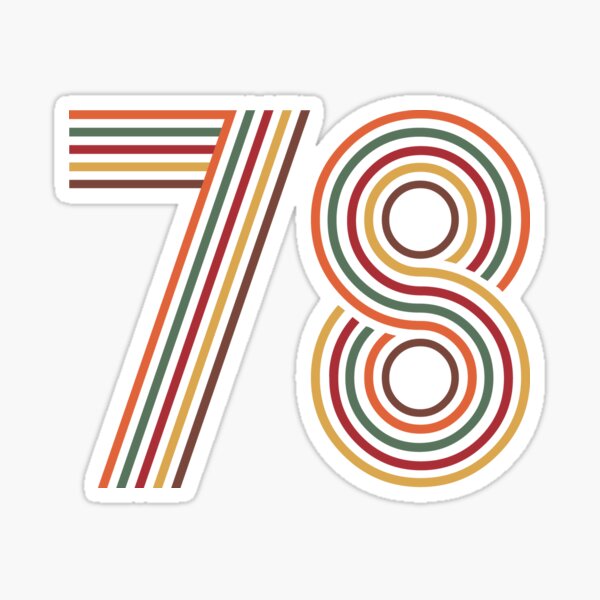 "78" Sticker for Sale by JANIKEY | Redbubble