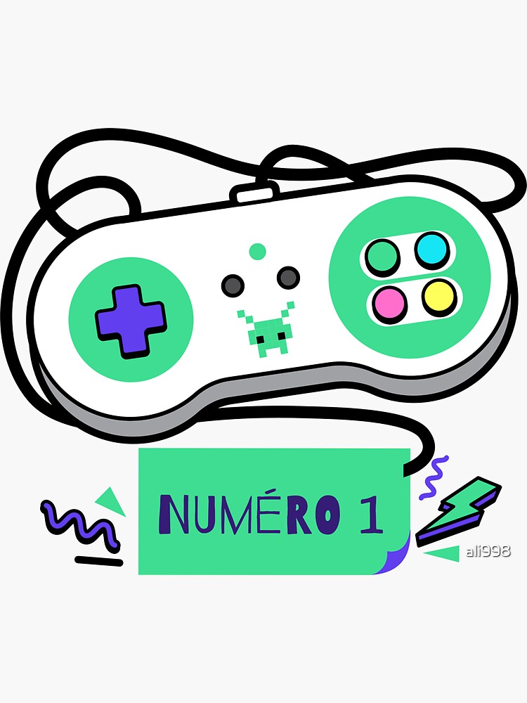 "t-shirt gamer number 1 birthday gift humor" Sticker for Sale by ali998 ...