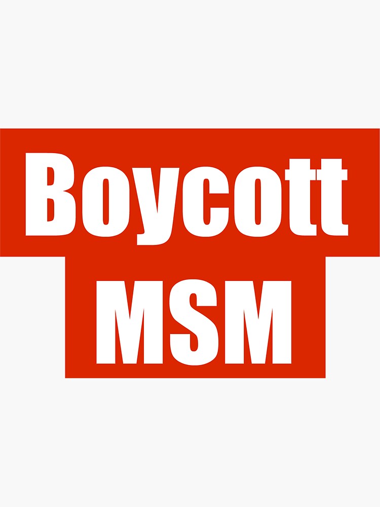 "Boycott MSM" Sticker for Sale by miniverdesigns | Redbubble