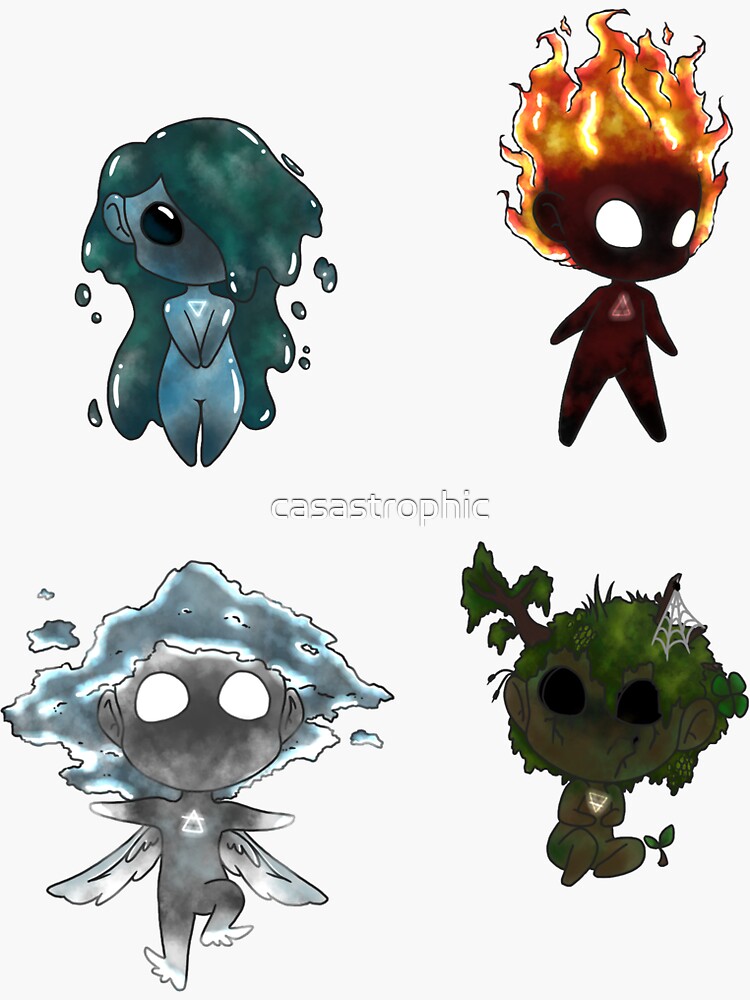 "Elemental Set 1" Sticker for Sale by casastrophic | Redbubble