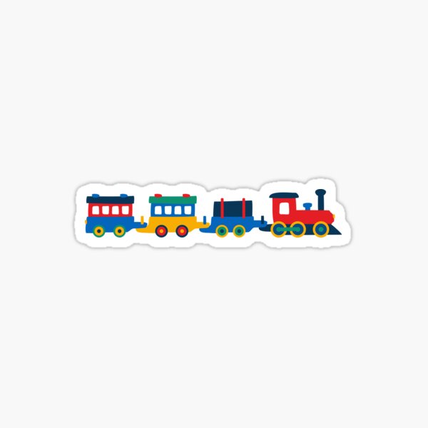 "Colorful Wooden Toy Train" Sticker for Sale by XOOXOO | Redbubble
