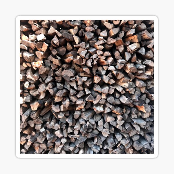 "Stack of Wood Logs Firewood at Northern California Cabin " Sticker for ...