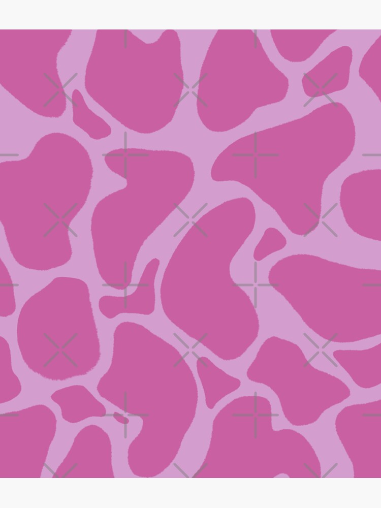 "Monochrome pink cow print " Sticker by rumbie | Redbubble
