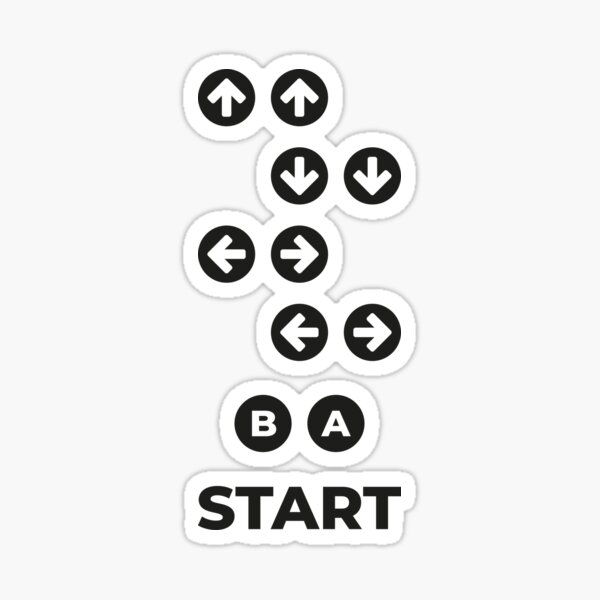 "Konami Code" Sticker for Sale by pennyandhorse | Redbubble