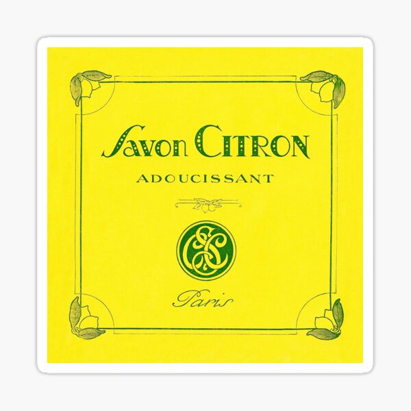 "Savon Citron Adoucissant / Antique French Soap Label / Parfum" Sticker ...