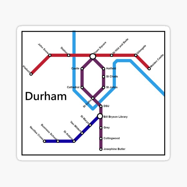 "Durham Tube Map" Sticker for Sale by manu142 | Redbubble