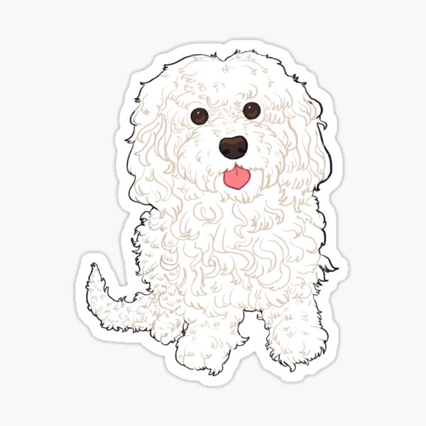 "Cute white fluffy dog" Sticker for Sale by IvyFox1 | Redbubble
