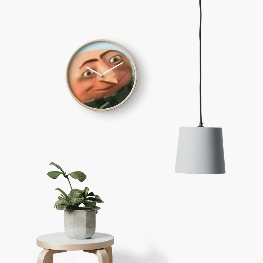 "Gru Meme Face" Clock for Sale by itsjustpeachy | Redbubble