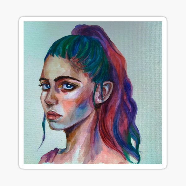 "Grimes Portrait" Sticker by letnik | Redbubble