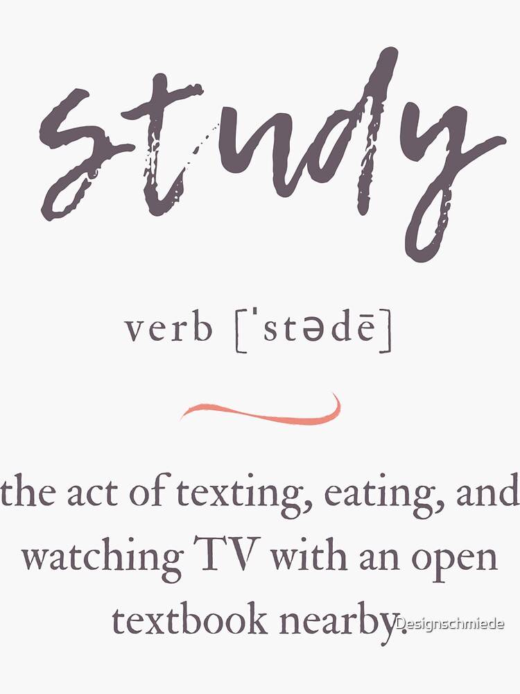 "Study Definition | Dictionary Collection" Sticker by Designschmiede ...
