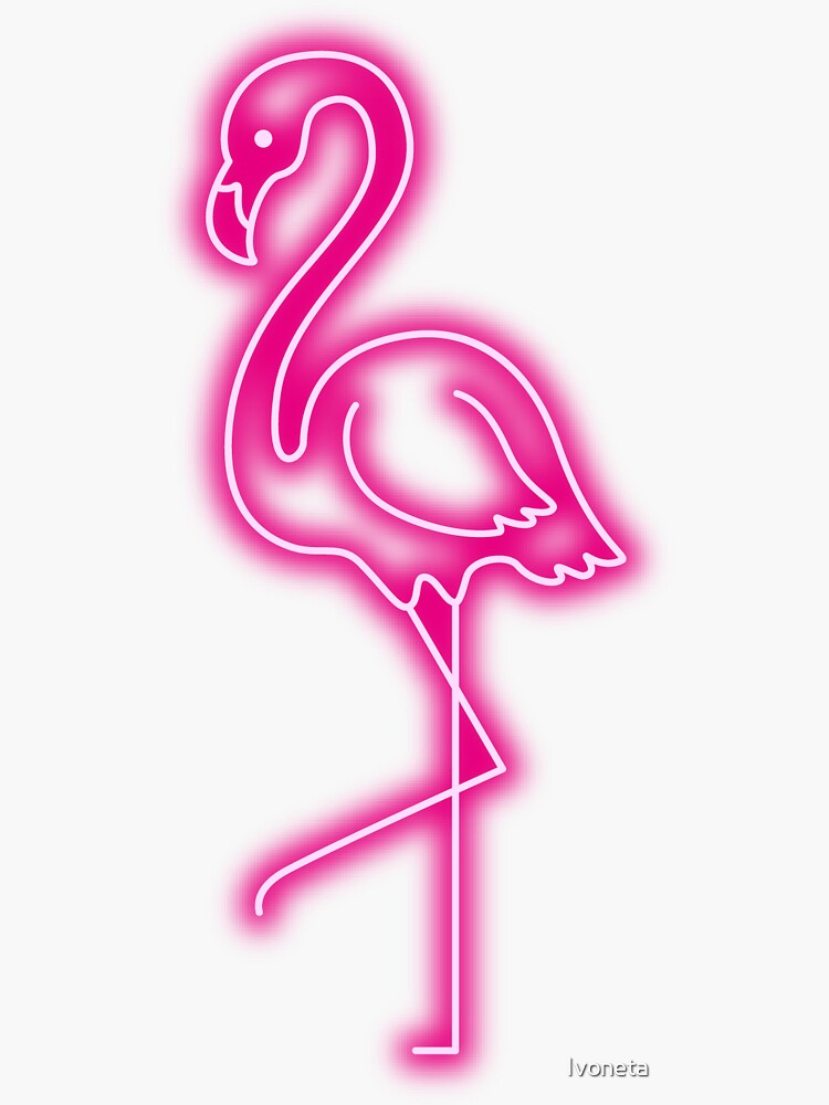 "Neon Flamingo " Sticker for Sale by Ivoneta | Redbubble
