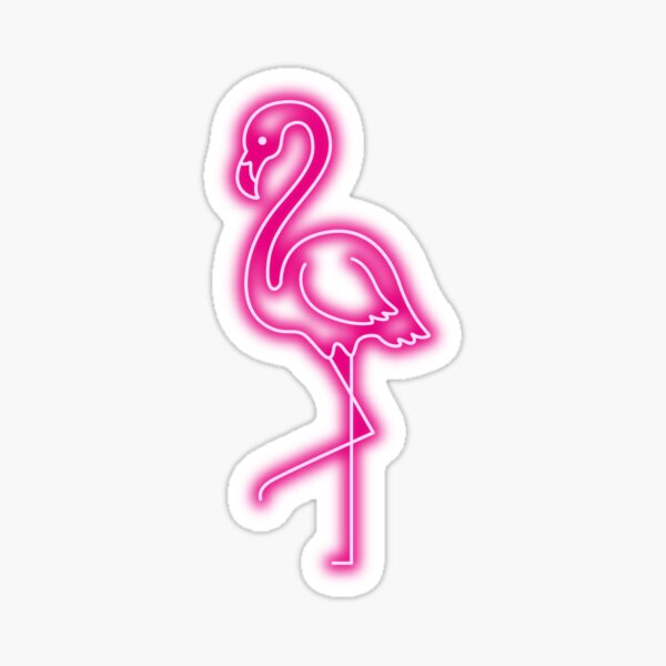 "Neon Flamingo " Sticker for Sale by Ivoneta | Redbubble