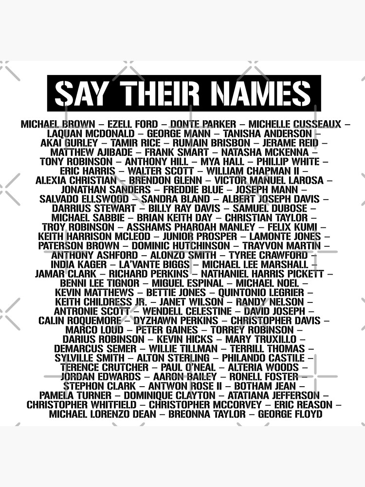 "Say Their Names" Poster for Sale by partyfarty | Redbubble