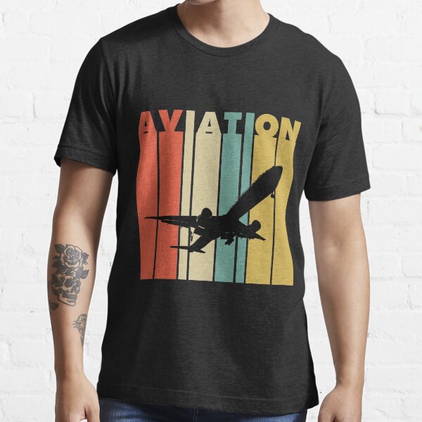 "Colorful plane with aviation text and lines" T-shirt for Sale by ...
