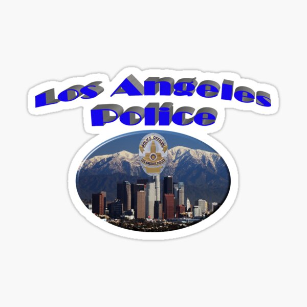"Los Angeles Skyline With LAPD Badge" Sticker by lawrencebaird | Redbubble