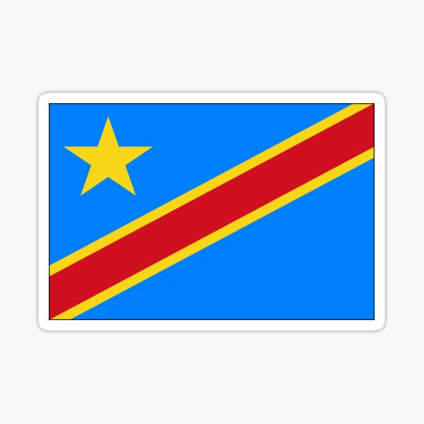 "Flag of the Democratic Republic of Congo (past Zaire)" Sticker for ...