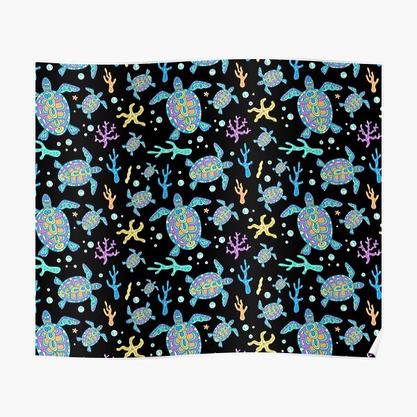 "Mint Turtles" Poster for Sale by graphicmeyou | Redbubble