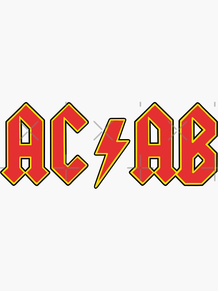 "acab - acdc logo" Sticker for Sale by cameronbaba | Redbubble