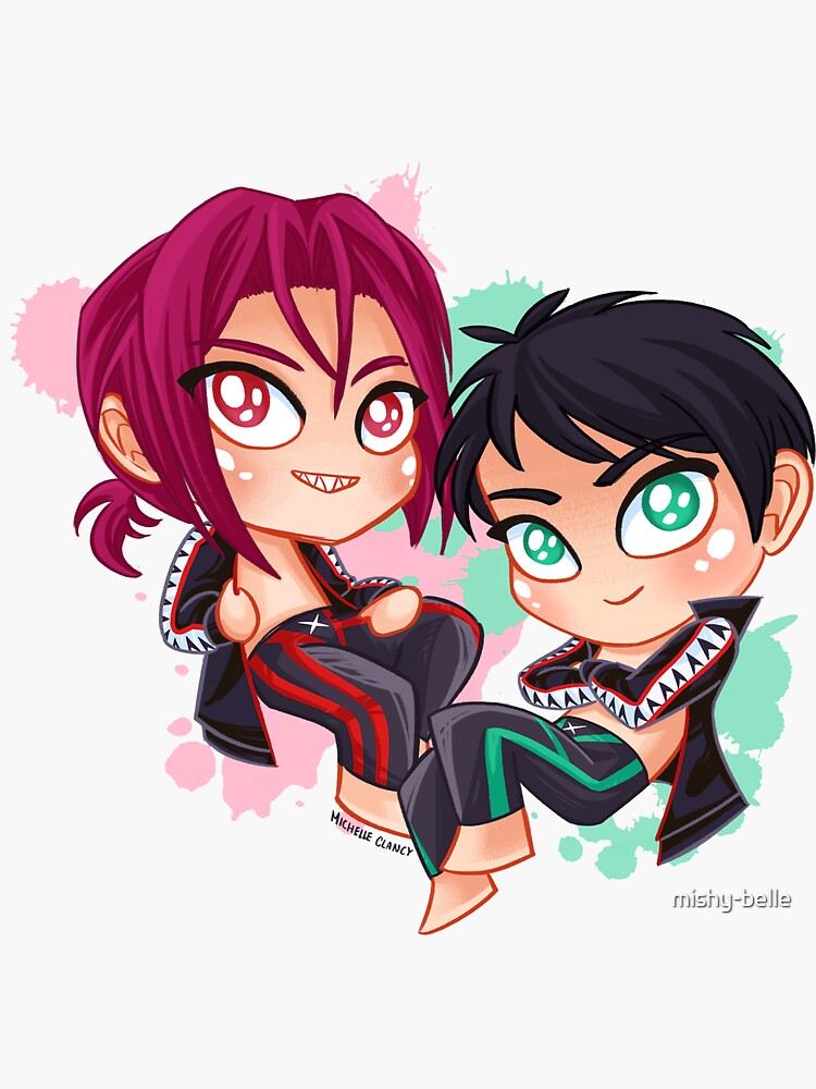 "Chibi Time! Rin & Sousuke" Sticker for Sale by mishydraws | Redbubble