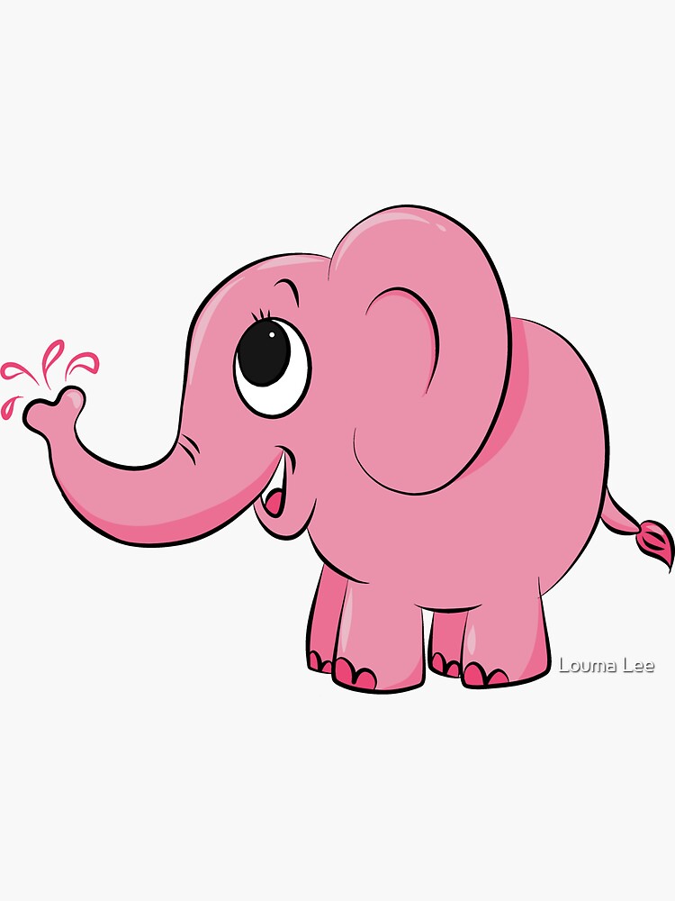 "Pink Elephant" Sticker for Sale by aa1hh2ll3em | Redbubble