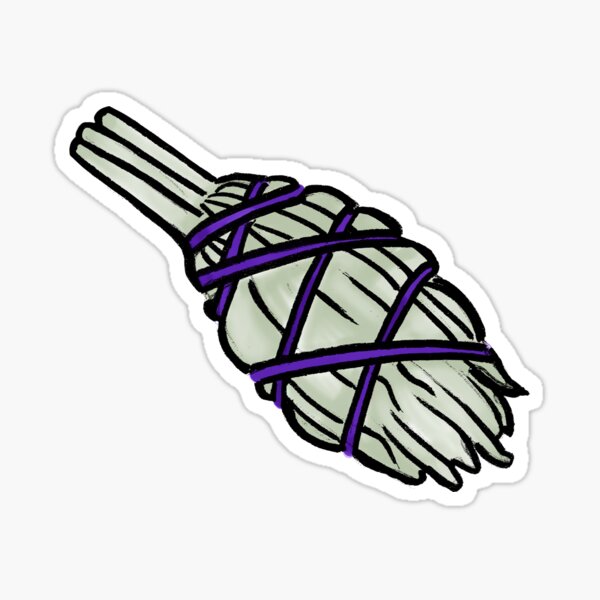 "purple white sage smudge stick" Sticker for Sale by brickelle | Redbubble