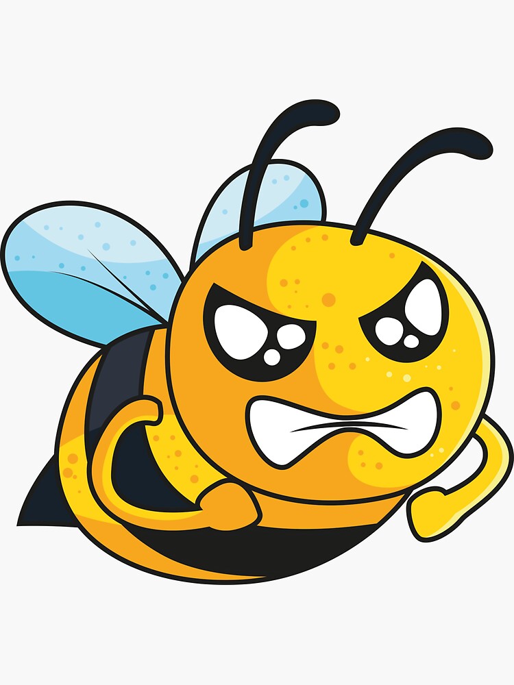 "Angry bee" Sticker for Sale by Dekhili | Redbubble