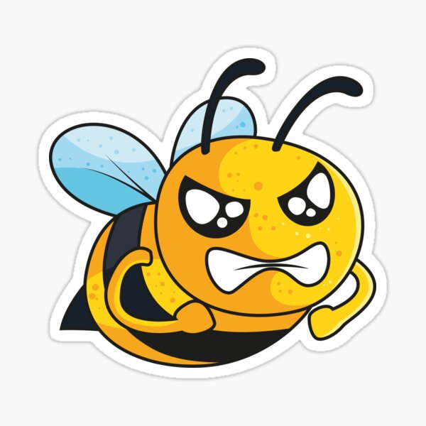"Angry bee" Sticker for Sale by Dekhili | Redbubble