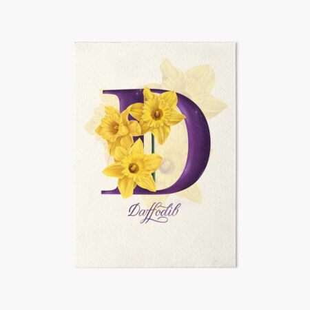 "D letter. Daffodil. Flower alphabet." Art Board Print by ...