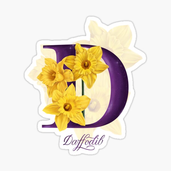 "D letter. Daffodil. Flower alphabet." Sticker for Sale by ...