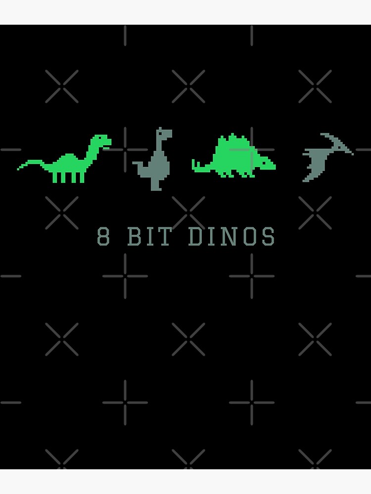 "8 Bit Dino Retro Computer Dinosaurs" Poster by AbsoluteSaddle | Redbubble