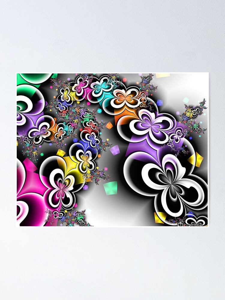 "Fanatasia Abstract Art Rainbow Butterflies Spiral Fractal Pride LGBTQ" Poster for Sale by ...
