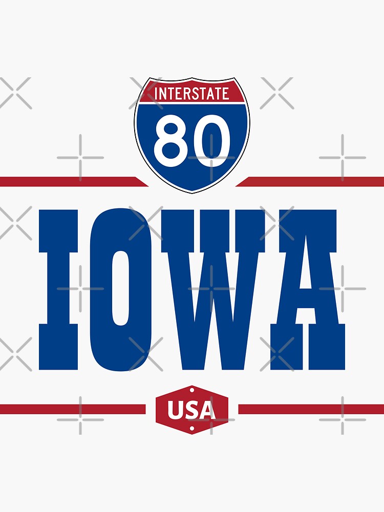"Iowa Interstate 80 USA" Sticker by Kiwidom | Redbubble