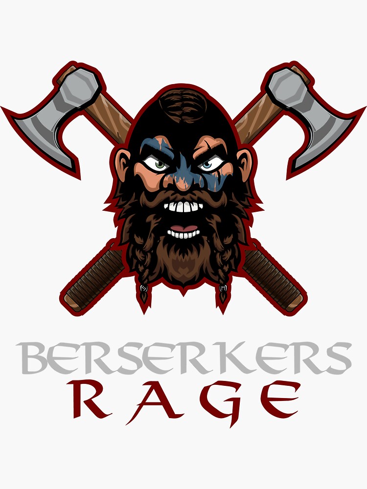 "Berserkers Rage Logo Blue" Sticker by BerserkersRage | Redbubble