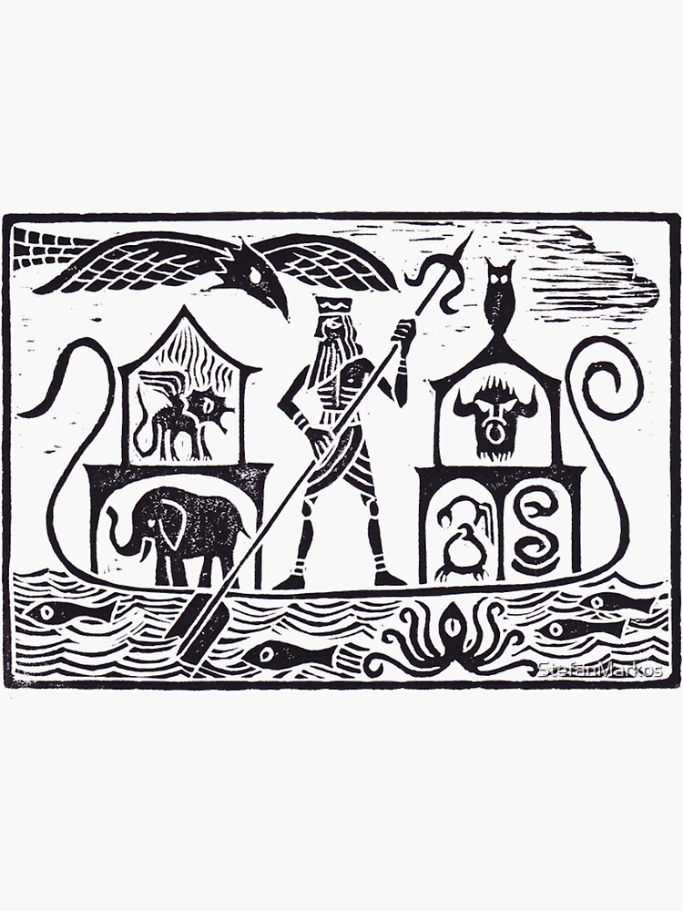 "Ziusudra" Sticker for Sale by StefanMarkos | Redbubble