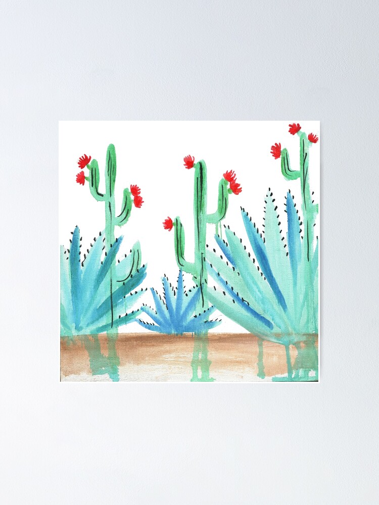 "Dripping Cacti" Poster by Artistic-Nomad | Redbubble