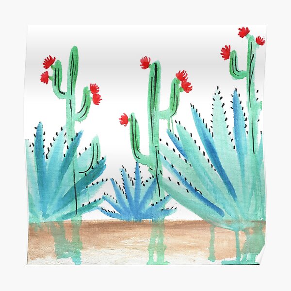 "Dripping Cacti" Poster by Artistic-Nomad | Redbubble