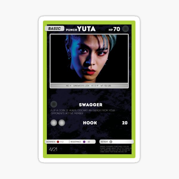 "Yuta Trading Card" Sticker for Sale by minsjoon | Redbubble