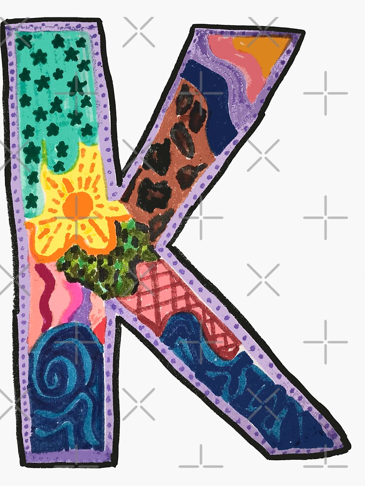 "K letter pattern" Sticker for Sale by khlalos | Redbubble