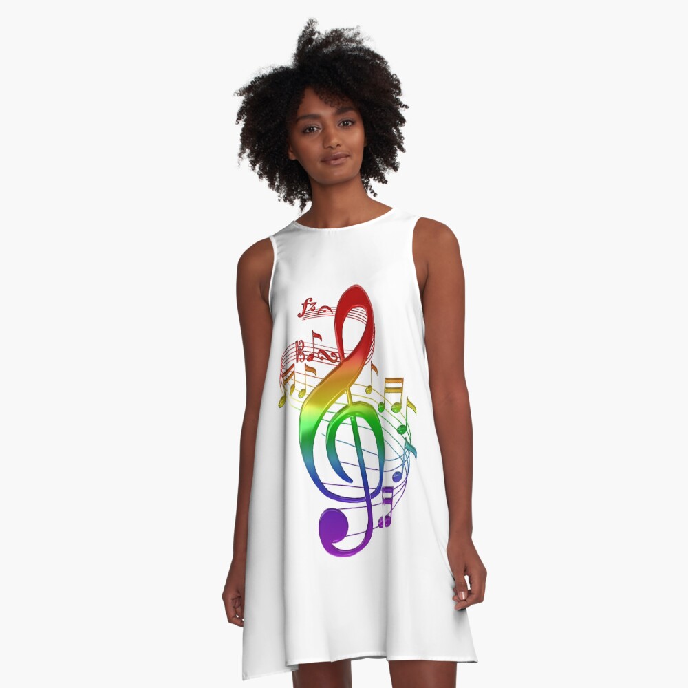 "Rainbow Treble Clef and Music Notes" Sticker for Sale by CoolDoodles ...