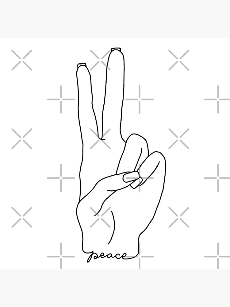 "Peace sign line art" Poster by ArtOnCaffeine | Redbubble