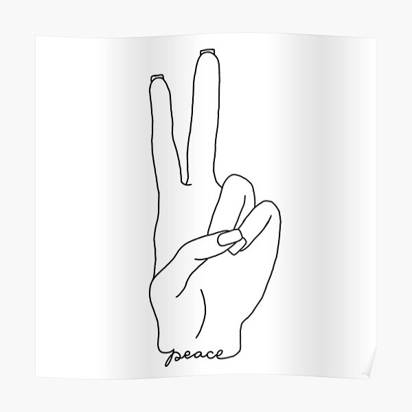 "Peace sign line art" Poster by ArtOnCaffeine | Redbubble