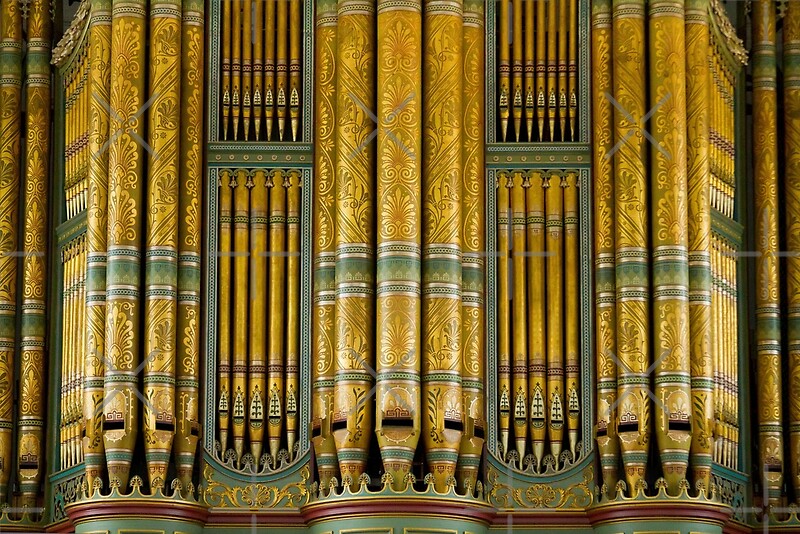 "Green and gold organ pipes" by Jenny Setchell | Redbubble