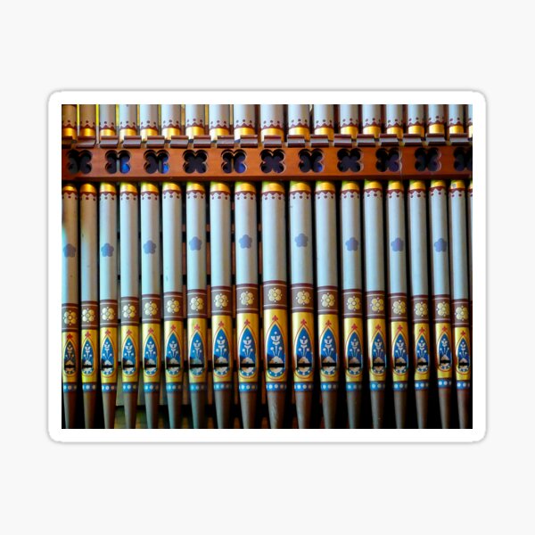"Colourful organ pipes" Sticker by churchmouse | Redbubble