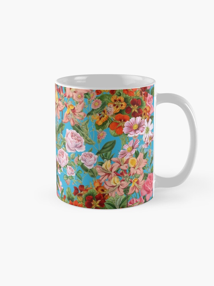 "Floral pattern on light blue background " Coffee Mug for Sale by ...