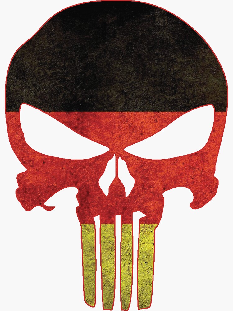 "German Flag Skull" Sticker for Sale by SaraNeptune | Redbubble