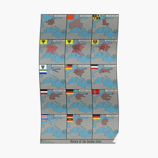 "Map of the Evolution of Germany's Borders" Poster for Sale by ...
