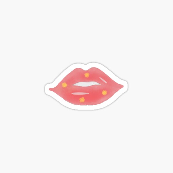 "Glossy Flower Lips" Sticker by ruhang | Redbubble