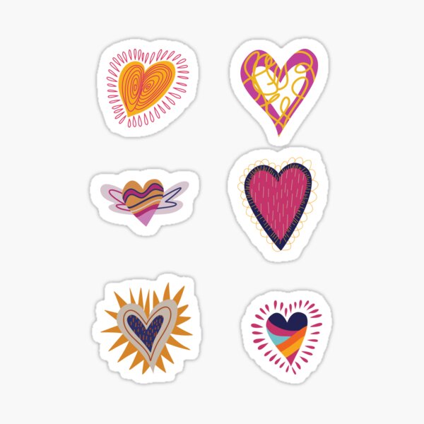 "heart sticker pack" Sticker for Sale by francescavillap | Redbubble