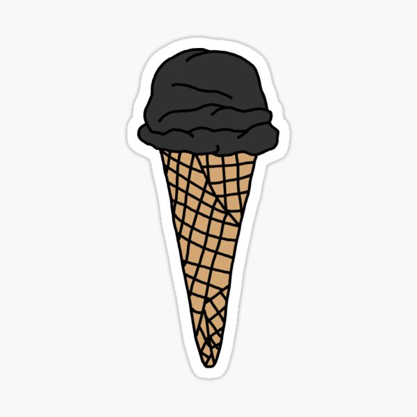 "charcoal ice cream, black goth ice cream" Sticker for Sale by ...